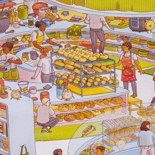 The Busy Bakery - Poster - by Meredith Miotke | MarninSaylor